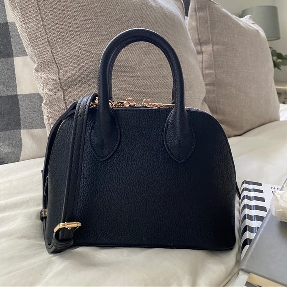beca | Bags | Beca Mini Dome Leather Satchel Black | Poshmark